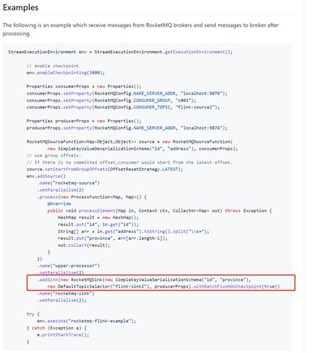 Documentation Does Not Match Reality About Rocketmqsink · Issue 65 · Apacherocketmq Flink