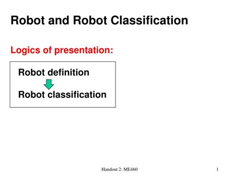 Ppt Robot And Robot Classification Powerpoint Presentation Free