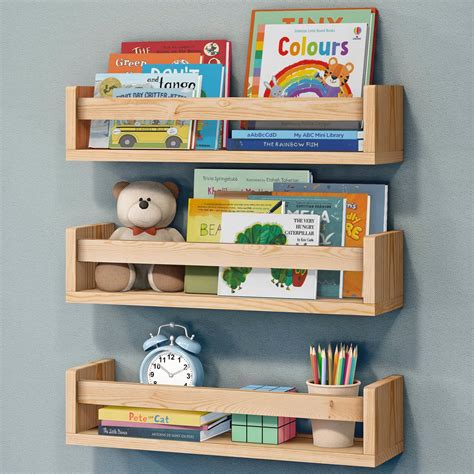Nature Supplies Juego De 3 Estanterías Flotantes Para Pared Para Decoración De Guardería Y