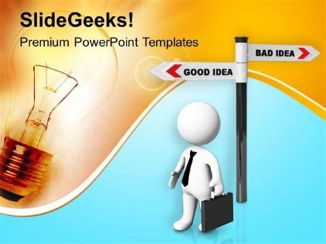 Business Men Selecting Good Idea Powerpoint Templates Ppt Backgrounds For Slides