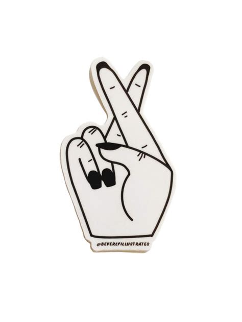 Fingers Crossed Sticker Good Luck Sticker Ts For Etsy