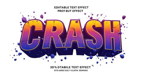 Bold Crash Text Effect Vibrant Color Gradient And Fragmented Look