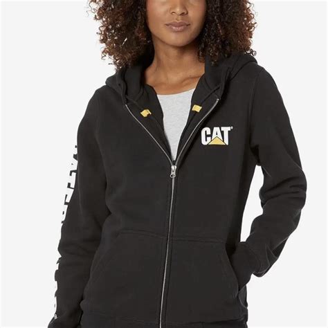 Caterpillar Banner Full Zip Hoodie Pre Owed Depop