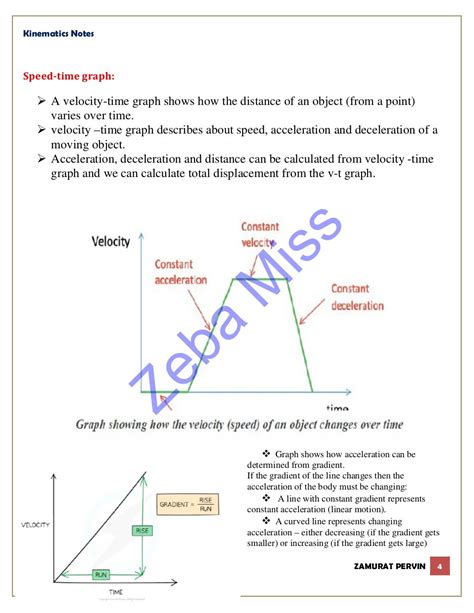 Kinematics Notes O Level Physics Zeba Ma Am Pdf
