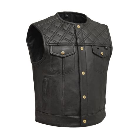Shell Shock Mens Motorcycle Leather Vest Limited Edition Bikersden