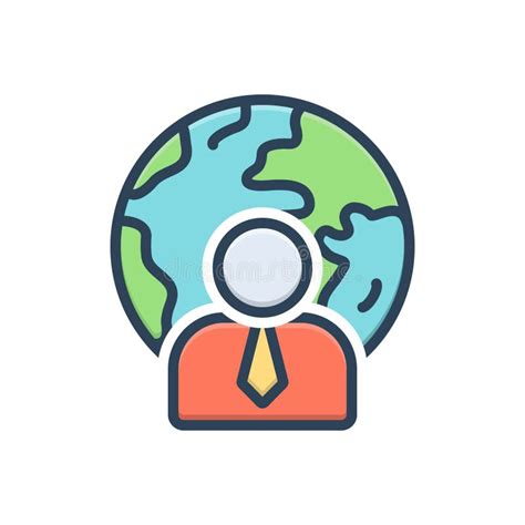 Color Illustration Icon For Corporate Associated And Globe Stock