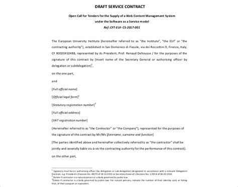 11 Draft Contract Examples To Download