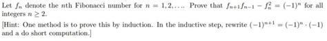 solved let fn denote the nth fibonacci number for n