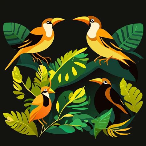 Premium Vector Vector Illustration Of Exotic Amazon Birds