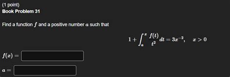 Solved 1 Point Book Problem 31 Find A Function F And A Chegg Com