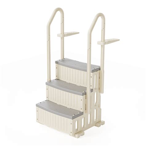 Funnil 3 Step Anti Slip Pool Ladder With Handrails Heavy Duty Safety