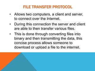 File Transfer Protocol Ftp PPTX Internet Computing