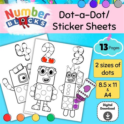 Numberblocks Dot Markersticker Printable Worksheets 1 10 85 X 11