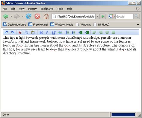 Dojo Editor