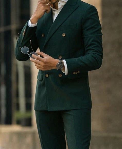 Suits For Men Mens Green Suit Double Breasted Suit 2 Piece Suit