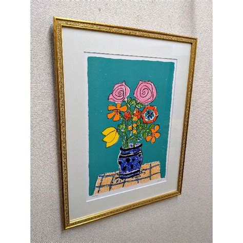 50割引ブルー系翌日発送可能 アイズピリ青い背景の花瓶と花束複製画 絵画 タペストリ 美術品ブルー系 OTA ON ARENA NE JP