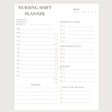 Nurse Report Sheet Planner With Sbar Nursing Shift Planner Etsy