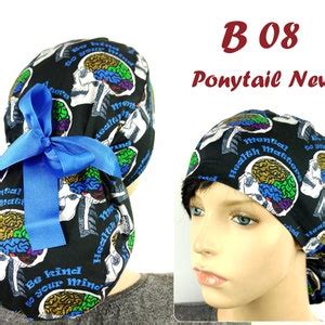 Scrub Caps Brain Neuro Surgery Scrub Hat Ponytail Scrub Cap Anatomy