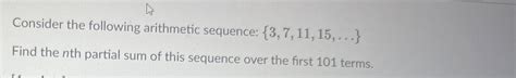 Solved Consider The Following Arithmetic Sequence