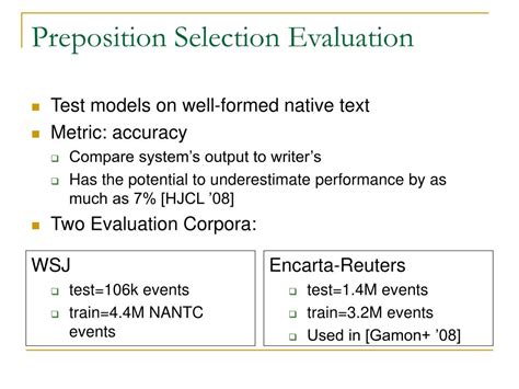 Ppt The Ups And Downs Of Preposition Error Detection In Esl Writing Powerpoint Presentation