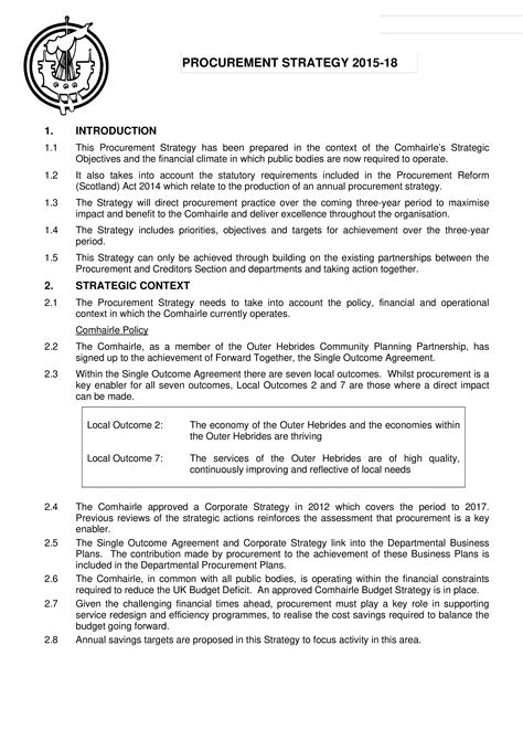 Simple Procurement Strategy How To Create A Procurement Strategy
