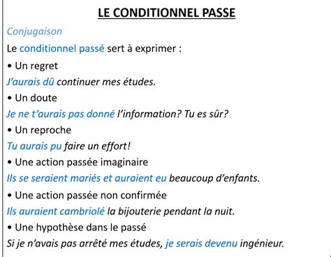 Le Conditionnel Passé