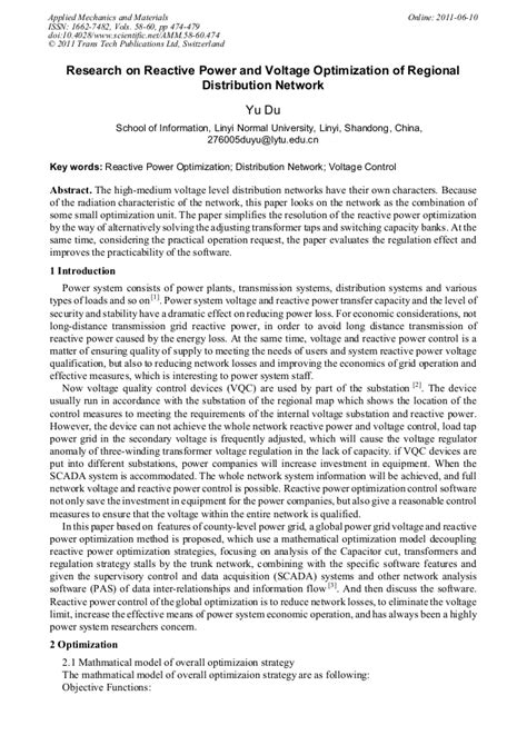 Research On Reactive Power And Voltage Optimization Of Regional Distribution Network