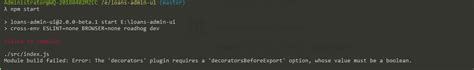 The Decorators Plugin Requires A Decoratorsbeforeexport Option