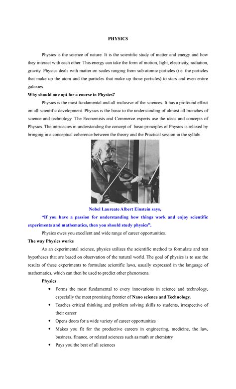 Physics Introduction Yes Physics Physics Is The Science Of Nature
