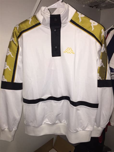 Kappa 222 Banda White And Gold Kappa Button Jacket Grailed