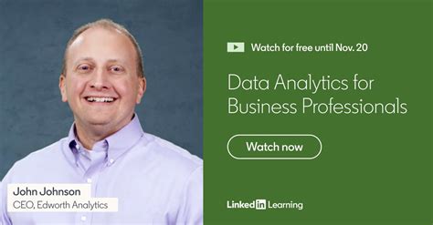 linkedin learning on linkedin data analytics for business professionals online class linkedin…