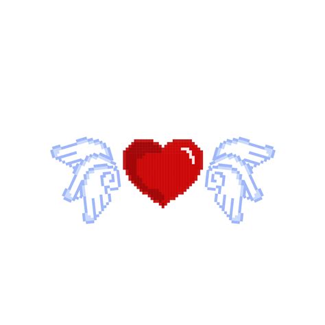 Love Sign With Angel Wing In Pixel Art Style 20577432 Vector Art At