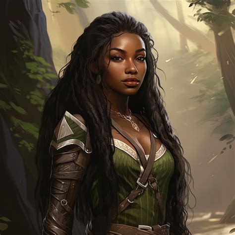 Premium Photo A Woman With Long Hair Stands In A Forest With A Forest In The Background