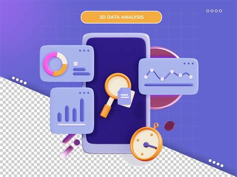 Premium Psd Data Analysis 3d Illustration