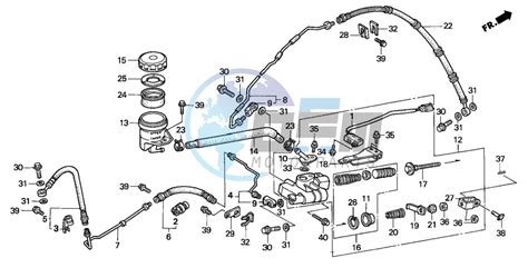 Rear Brake Master Cylinder Honda Gl1500a Goldwing Aspencade 1997 2000