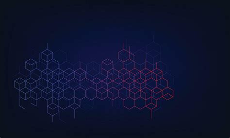 Abstract Geometric Background With Isometric Digital Blocks Blockchain Concept And Modern