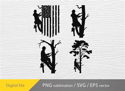 Tree Arborist Svg Bundle Tree Services Svg Tree Cutter Climbing Cricut File Tree Trimmer Cut