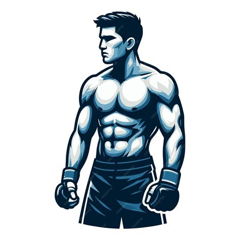 Homem De Artes Marciais Mistas Atleta De Meio Corpo Ilustração Vetorial Mma Esporte Lutador