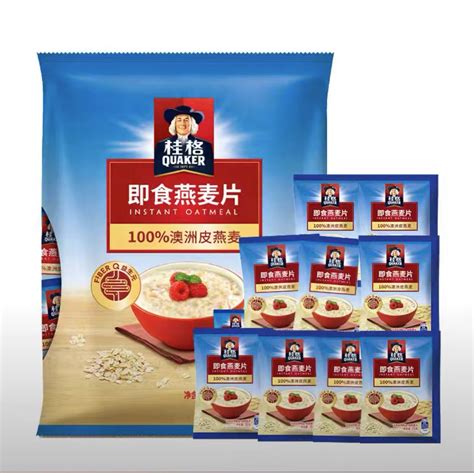 QUAKER 桂格即食燕麦片便携装490gX2袋装独立14小包早餐代餐冲饮 虎窝淘