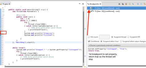 Multithreading How To Detect When A Thread Hits A Breakpoint In Java