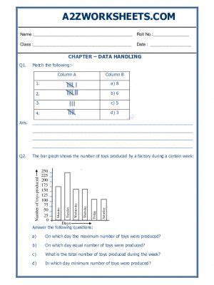 A2zworksheets Worksheet Of Data Handling 06 Data Handling Maths