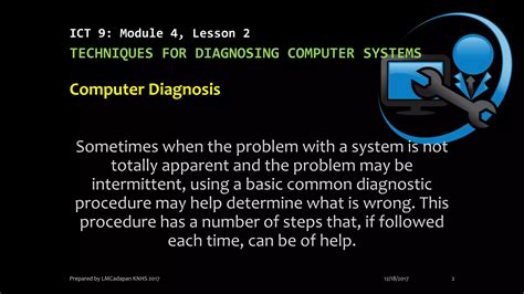 Ict 9 Module 4 Lesson 23 Techniques For Diagnosing Computer Systems