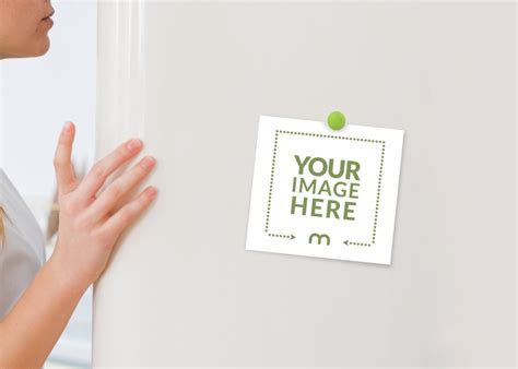 Fridge Note Label Mockup Template Mediamodifier