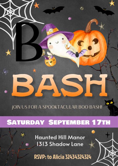 Halloween Boo Bash Party Invitation Template Postermywall