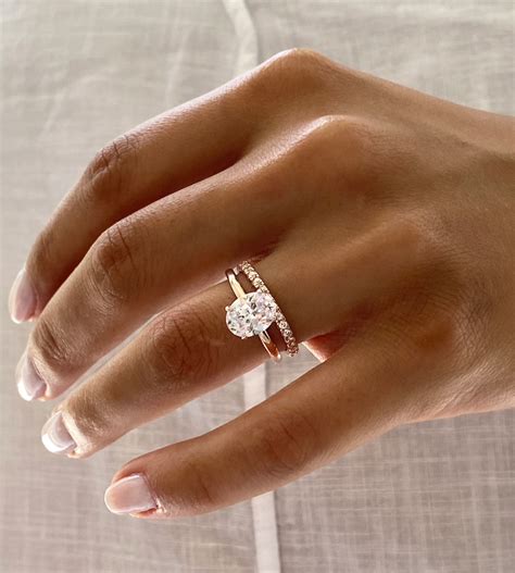 Oval Engagement Ring Wedding Ring Set Eternity Band Ring Charonjewels