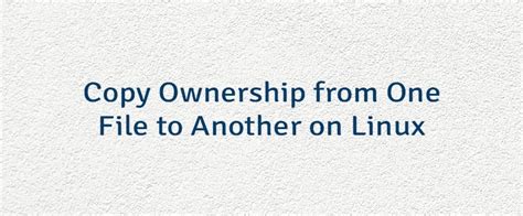 Copy Ownership From One File To Another On Linux Lindevs