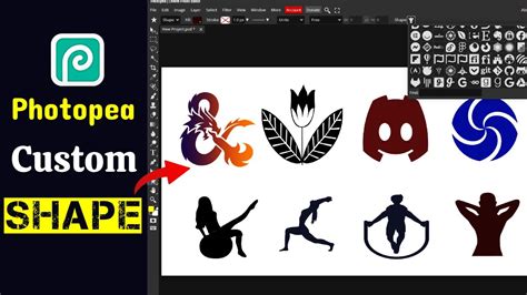 Photopea Online Photo Editor How To Use Custom Shape In Photopea Photopea Tutorial YouTube