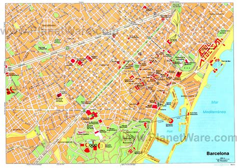 Map Of Barcelona Attractions