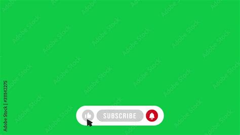 Pop Up Youtube Subscribe Like Bell Icon Button Clicked Animation Motion Graphic With Chroma