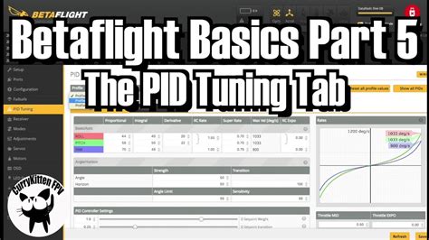 Fpv Tutorial Betaflight Basics Part 5 The Pid Tuning Tab Youtube